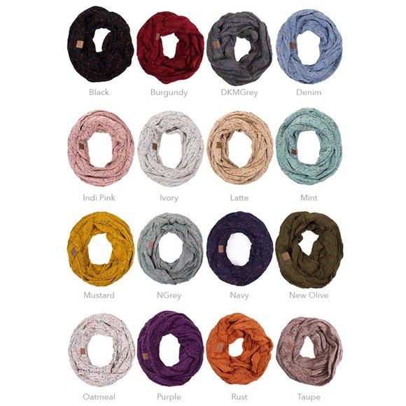 C.C | Accessories | Cc Confetti Soft Knit Pullover Infinity Scarf ...
